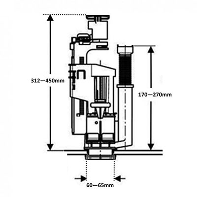 Geberit Type 280 dual flush valve - 241.823.00.1