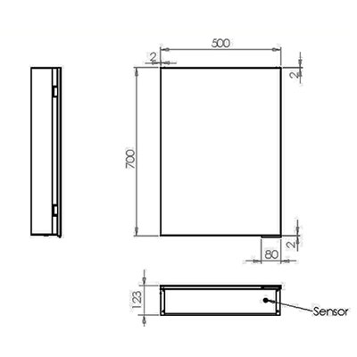 HIB Exos 50 LED Mirror Cabinet - 53500
