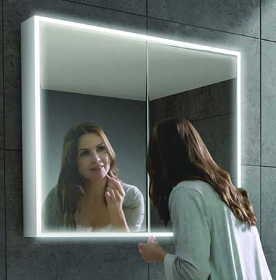 HIB Qubic 80 LED Mirror Cabinet - 46600