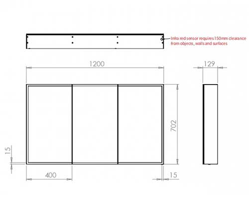 HIB Qubic 120 LED Mirror Cabinet - 48000